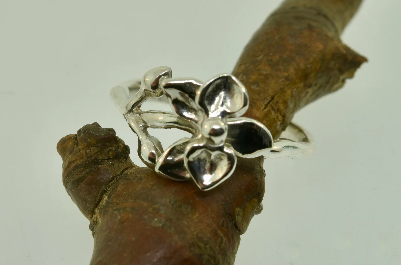 Orchid Ring with Moissanite & Buds - Handmade Flower Ring | Teri Lee ...